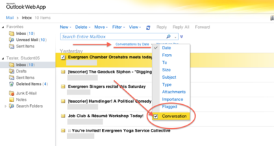 Viewing Messages by Conversation in Outlook 2010 - Help Wiki