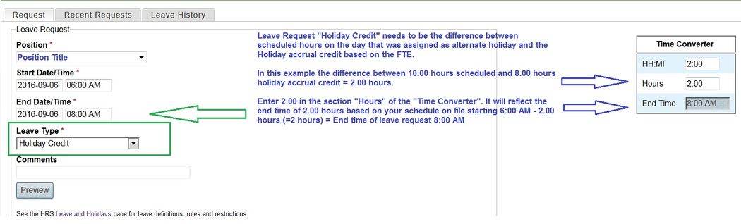 Alternate Holiday when you are on an Alternate Schedule - Help Wiki