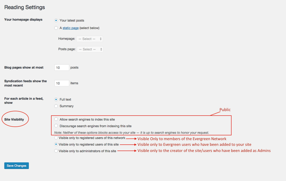 Privacy Settings - WordPress - Help Wiki