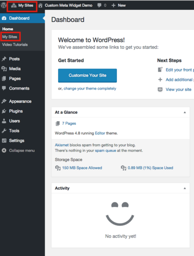 Create New Site - First Time in WordPress - Help Wiki